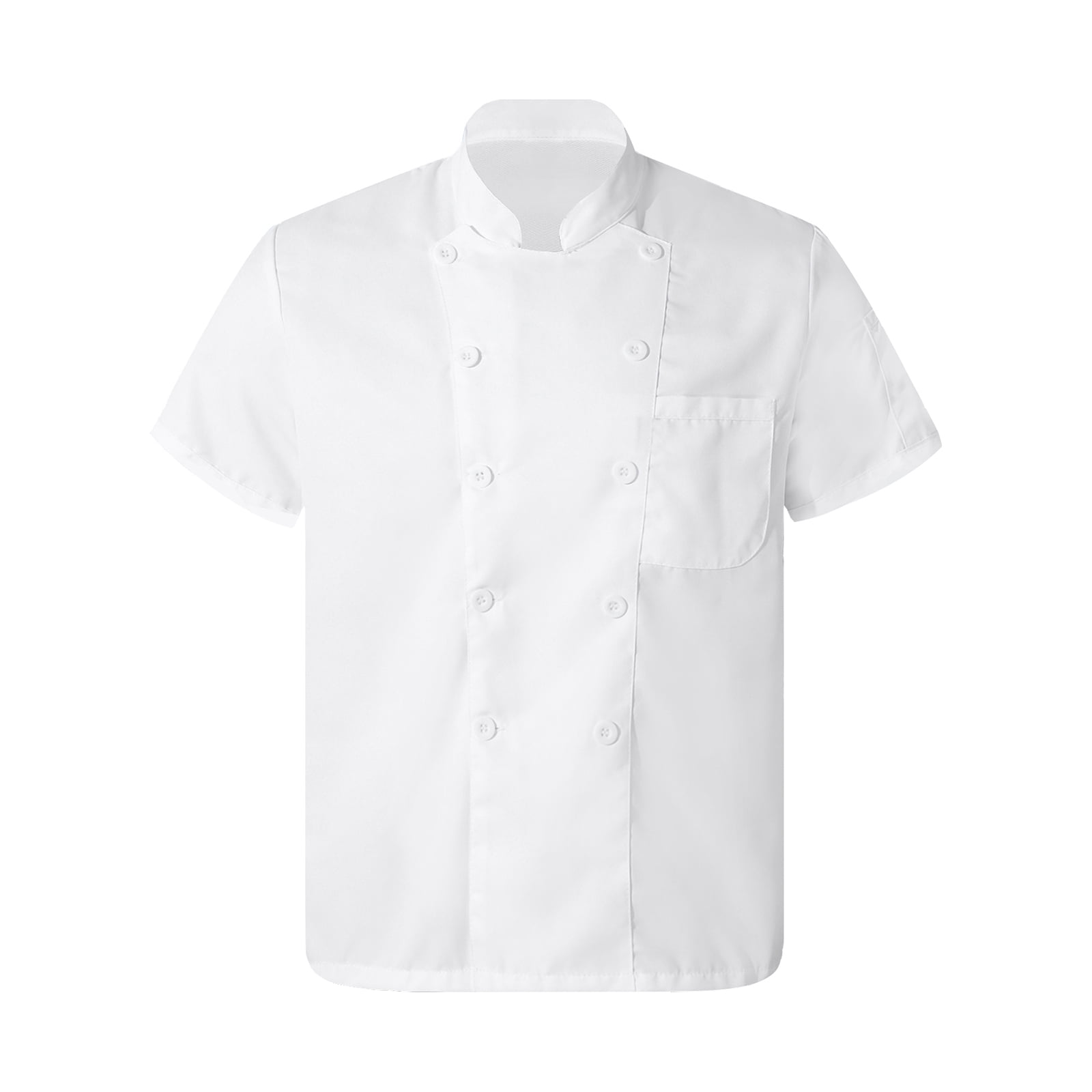 Venjoe Chef Coat Short Sleeve Double-Breasted Chef Shirt Custom Food ...