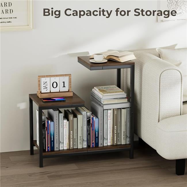 Venkuber HD-Gshaped G-shaped End Table - Small Side Table for Living ...