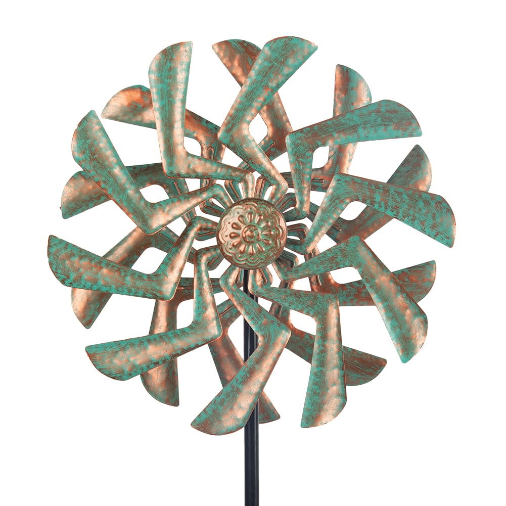Venniy Wind Spinners Outdoor,Kinetic Wind Sculptures & Spinners,Green ...