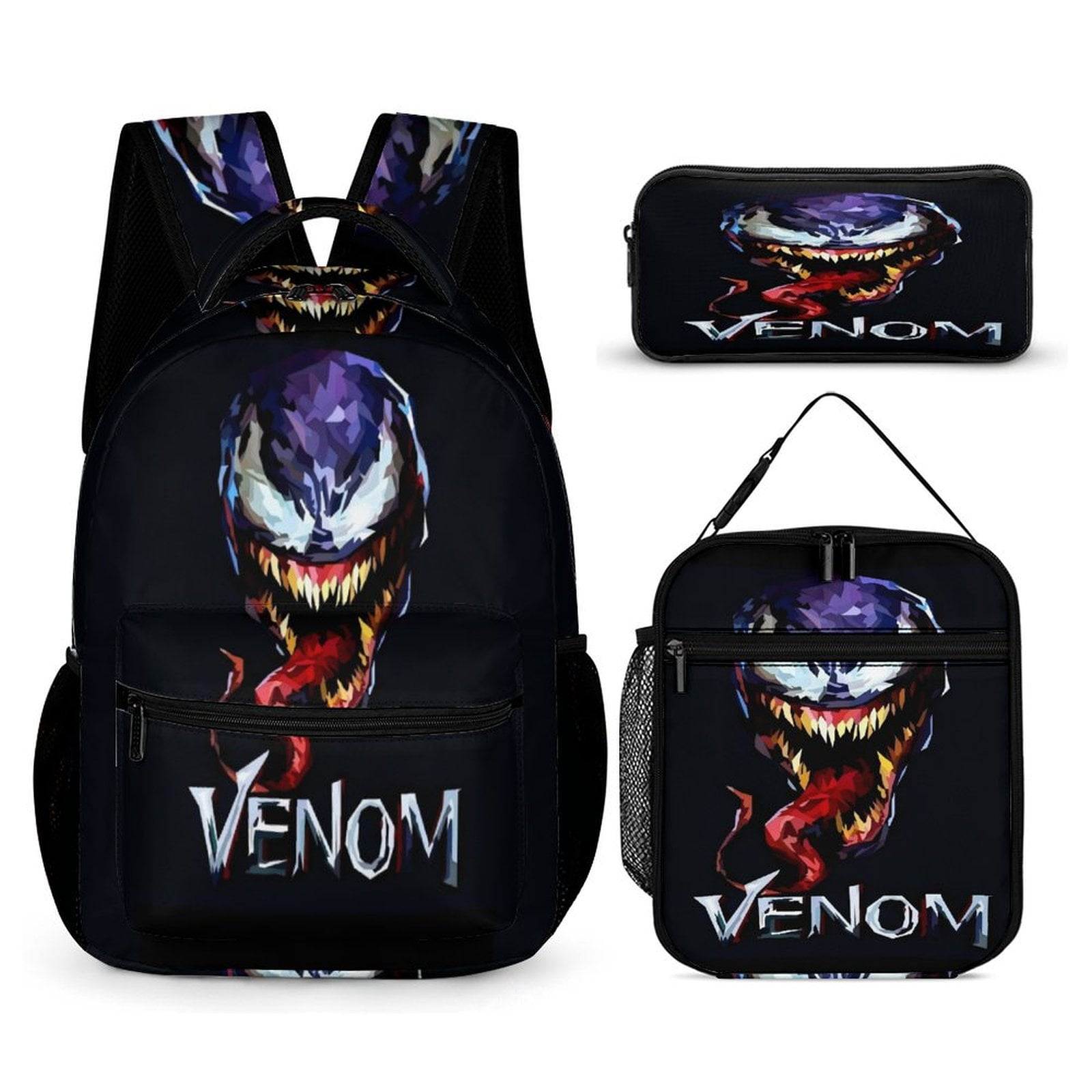 Venom 3-piece backpack set including lunch box lunch bag and backpack ...