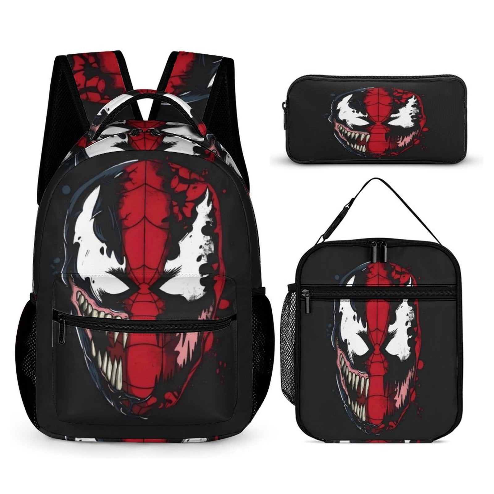 Venom 3-piece backpack set including lunch box lunch bag and backpack ...