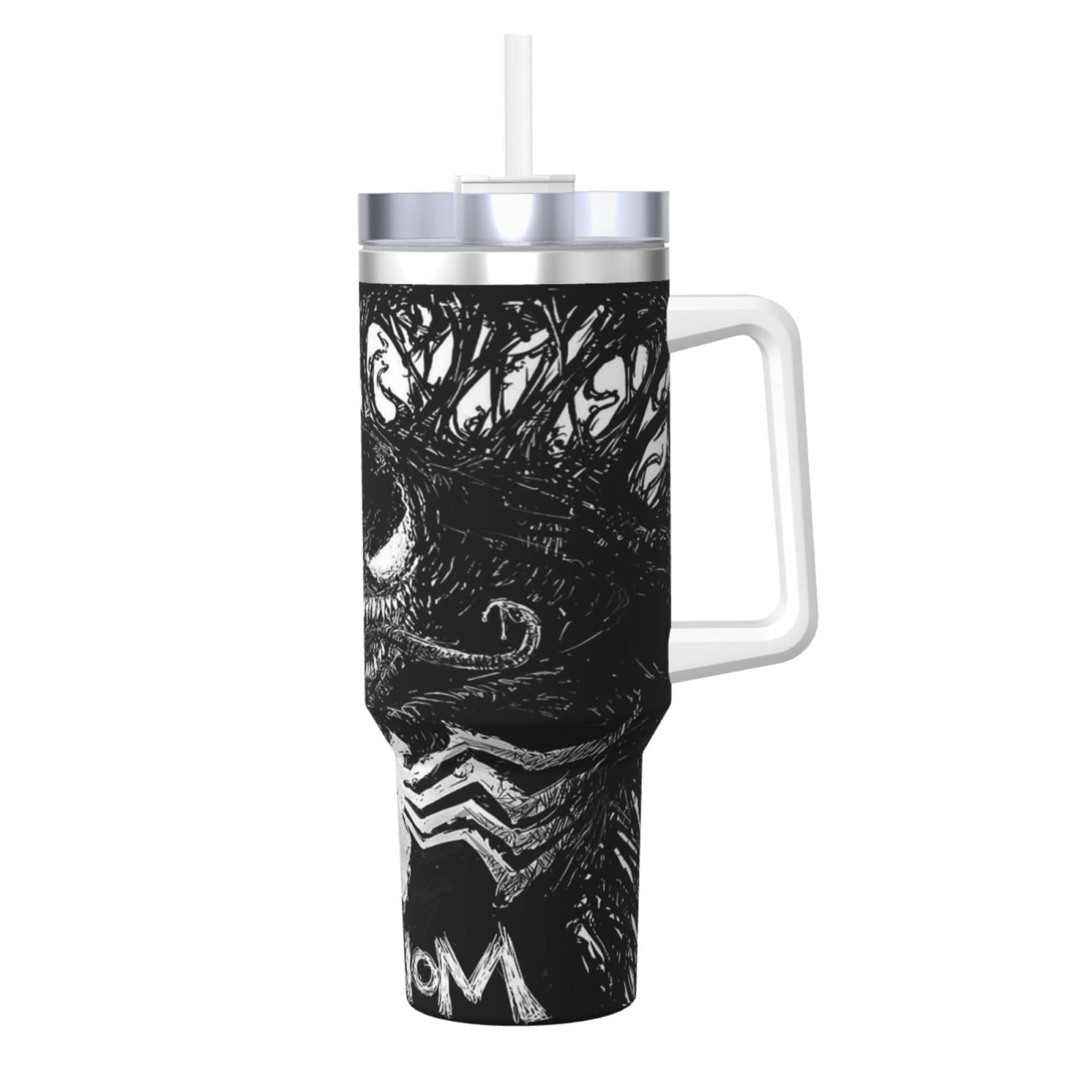 Venom 40 oz Tumbler With Handle and Straw, Stainless Steel Vacuum ...