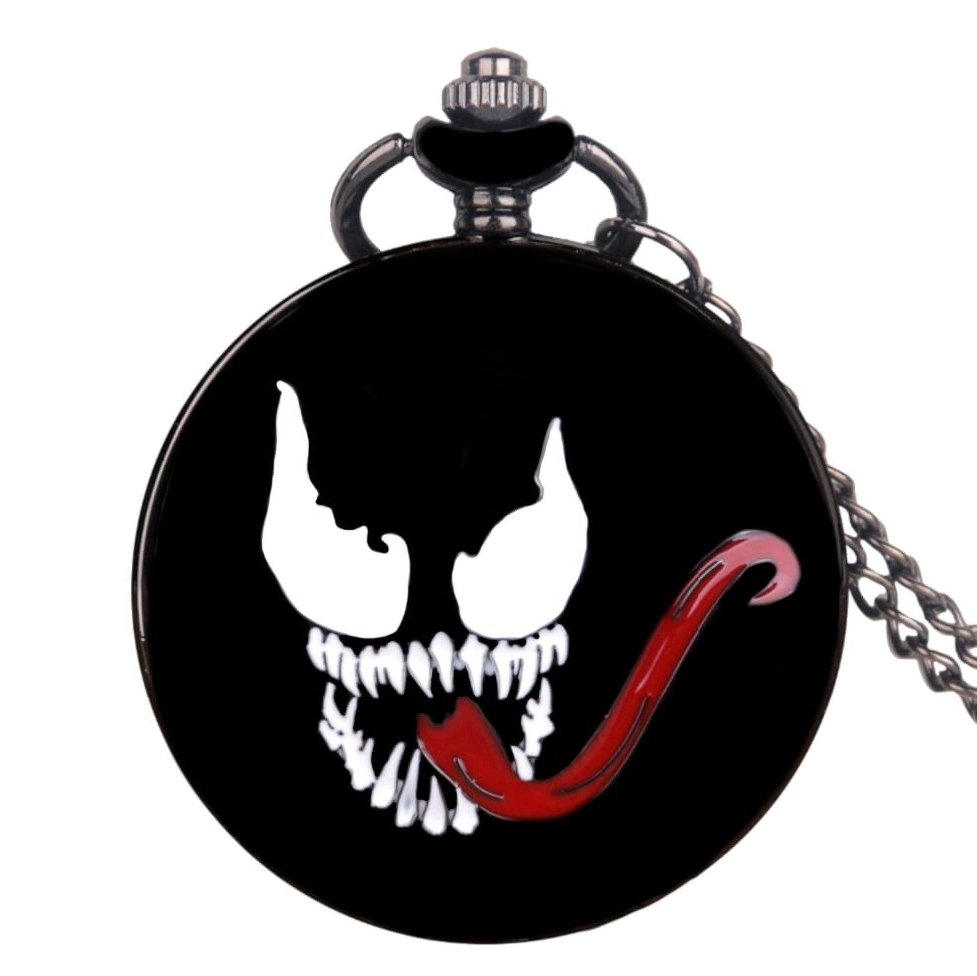 Venom Action Figure Black Pocket Watch Necklace Superhero PW-V ...