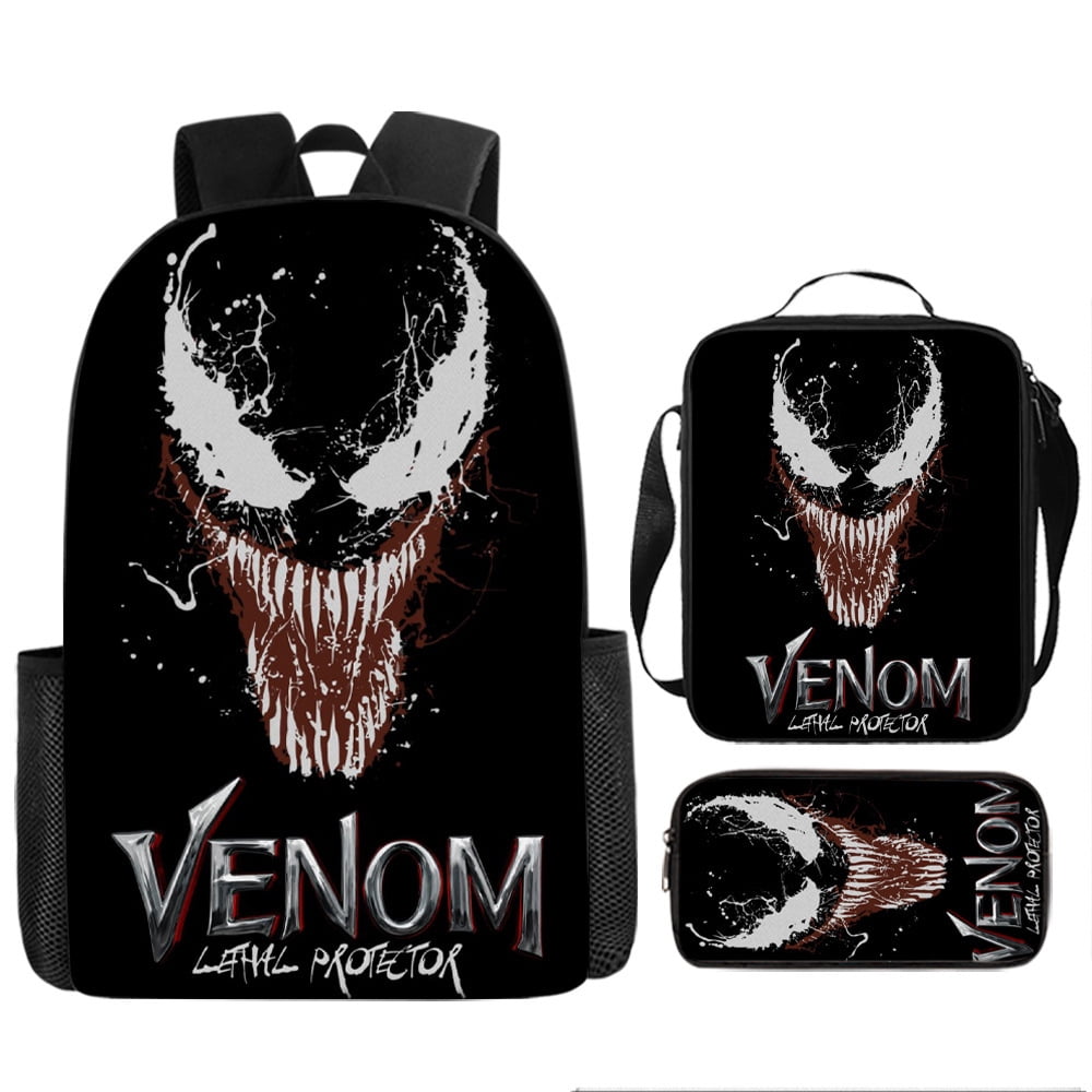 Venom Anime Backpack Set 3 Pieces with Lunch Bag and Pencil Case for ...