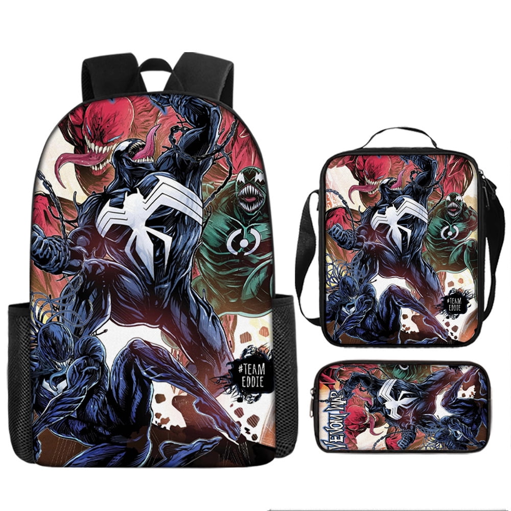 Venom Anime Backpack Set 3 Pieces with Lunch Bag and Pencil Case for ...