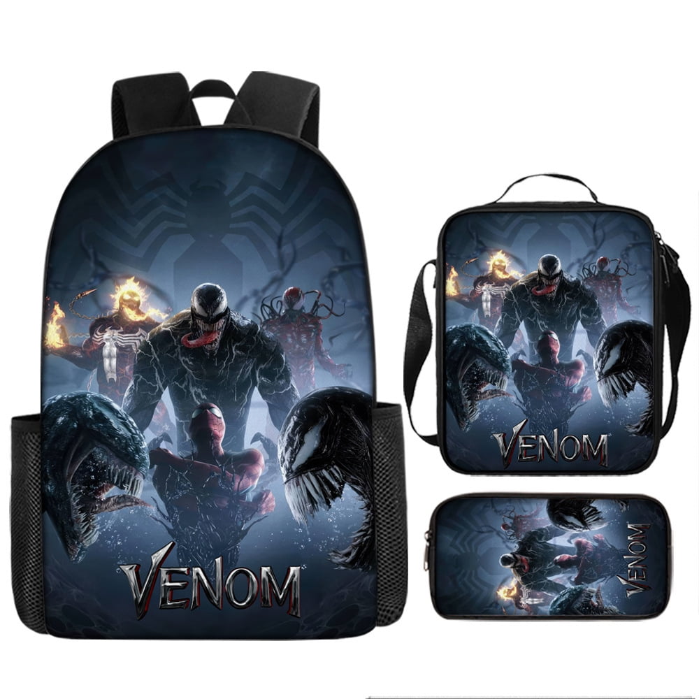 Venom Anime Backpack Set 3 Pieces with Lunch Bag and Pencil Case for ...