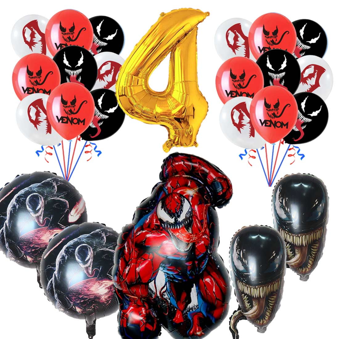 Venom Balloons Party Supplies 4th Big Number Decorations Decor Kit ...