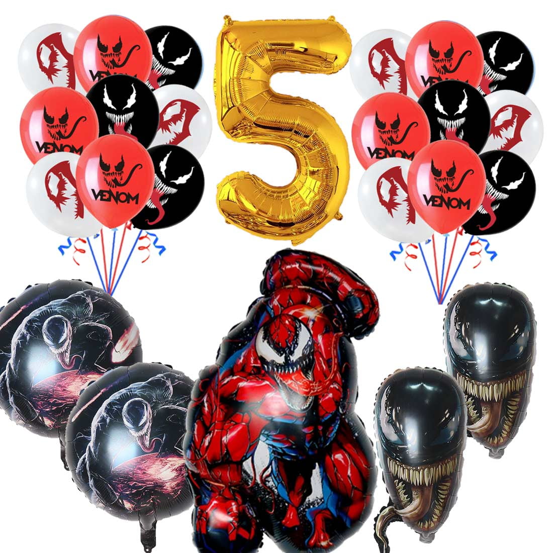 Venom Balloons Party Supplies 5th Big Number Decorations Decor Kit ...