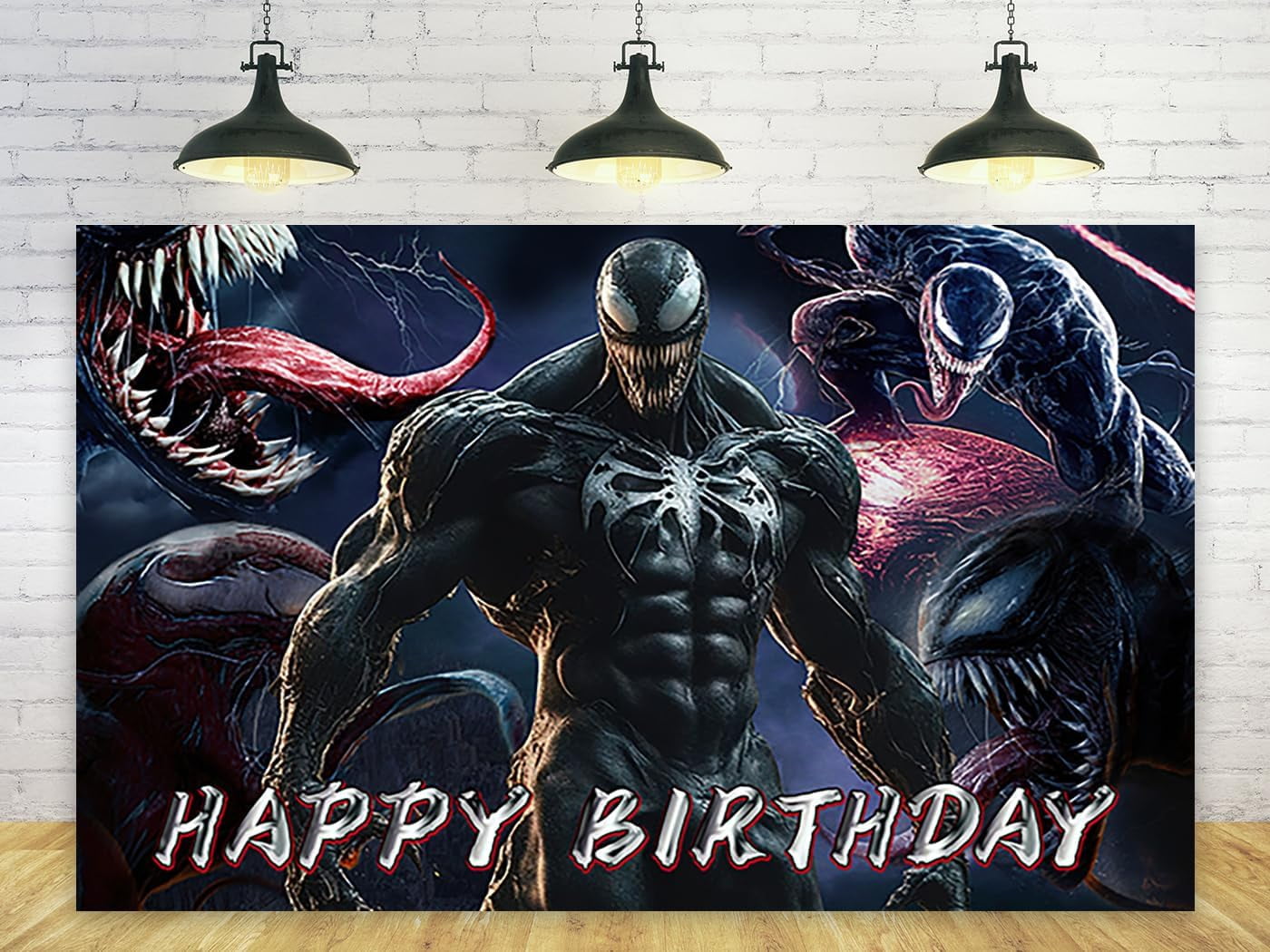 Venom Birthday Backdrop, Large Banner with Themed Party Supplies 5.9x3 ...