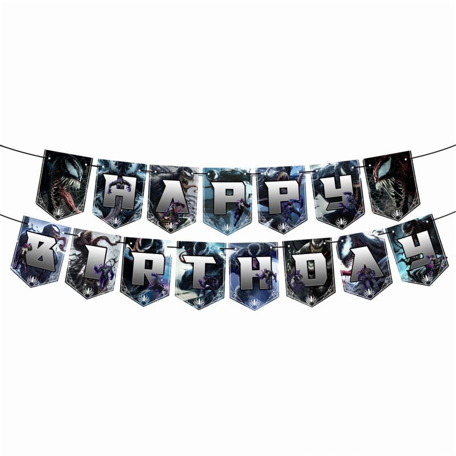 Venom Birthday Banner Game Theme Party Decorations Game Theme Banner ...