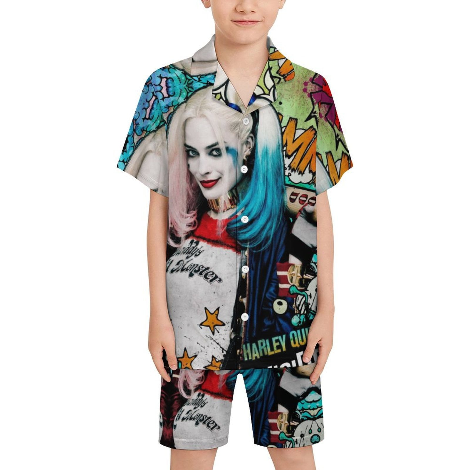 Venom Boys Silk Pajamas Button Down Sleepwear Satin Nightwear 2 Pcs Pj ...