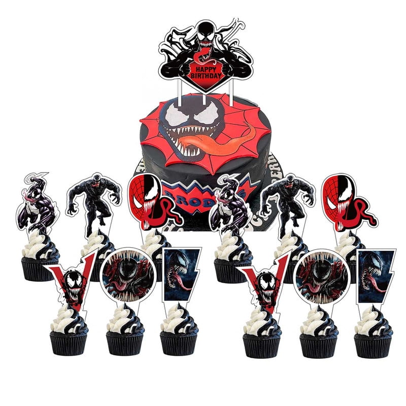 Venom Cake Topper Cupcake Set Party Supplies Decoration Birthday Decor ...