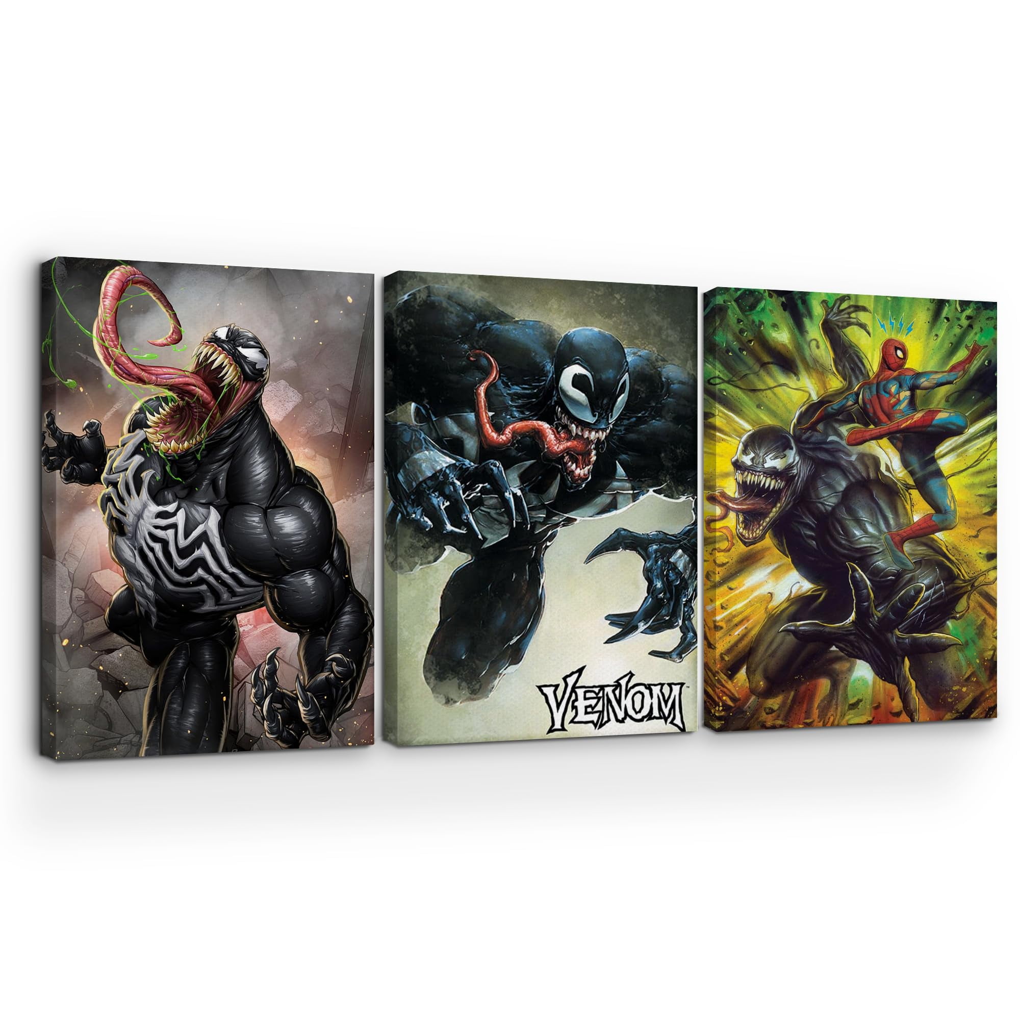 Venom Canvas Wall Art by DreamController Set of 3 - 16x24 inches Wall ...