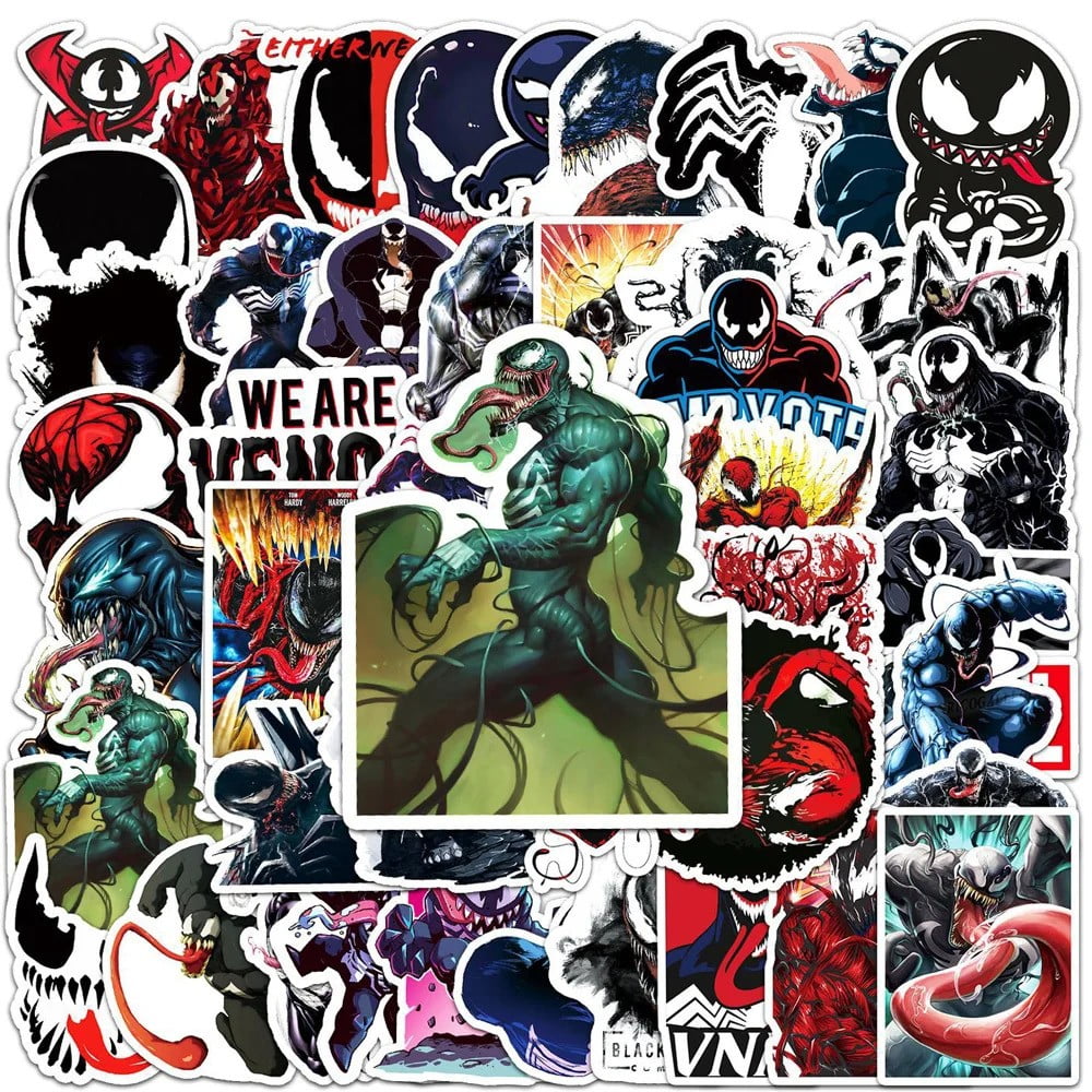 Venom Comic Book Character Themed Set of 50 Assorted Decals Sticker Set ...