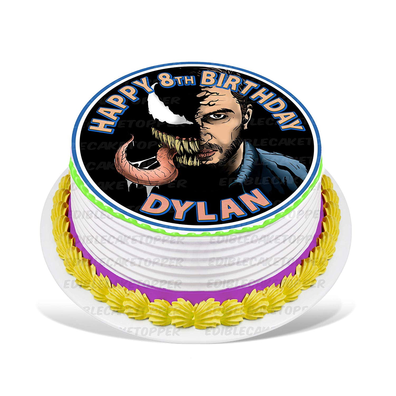 Venom Edible Cake Image Topper Personalized Picture 8 Inches Round ...