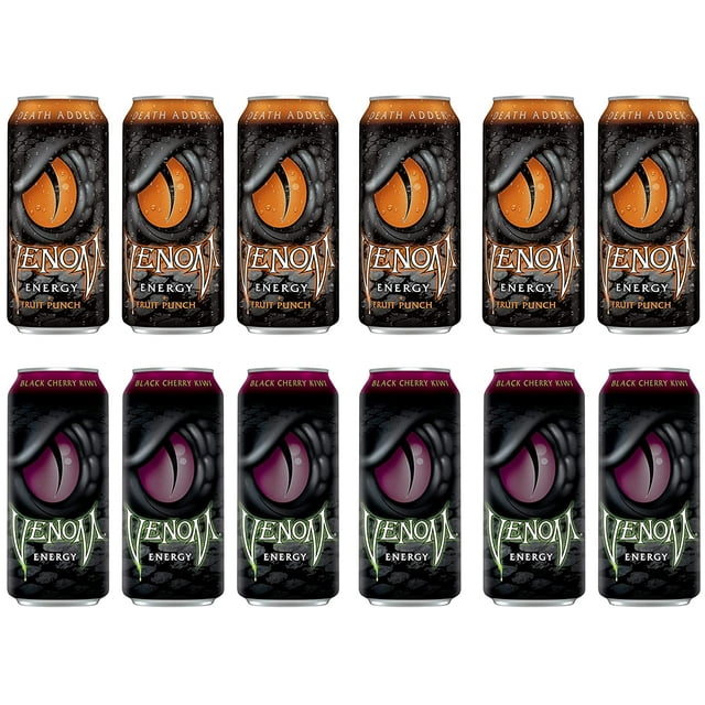 Venom Energy Drink Variety Pack , Pack of 12 , 16 fl oz , Death Adder ...
