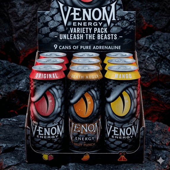 Venom Energy Energy Drink Variety Pack – Killer Taipan Mango, Black ...