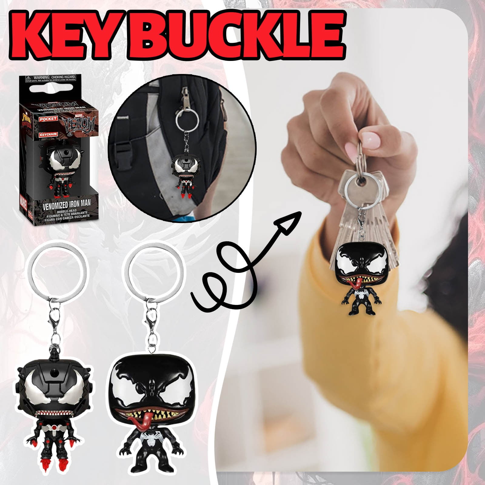 Venom Figures Keychains, Anime Figure Toys, Vivid and Realistic, Venom ...