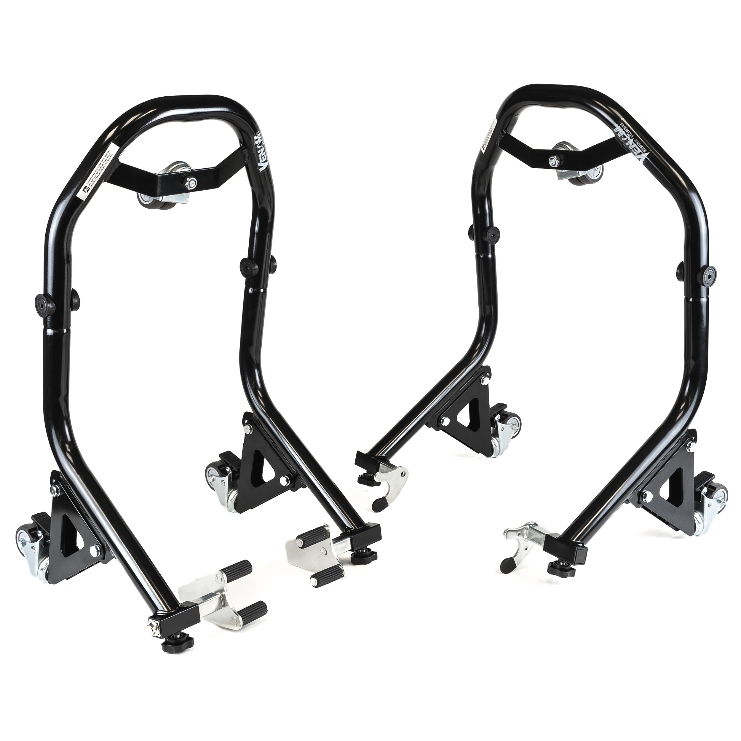 Venom Front And Rear Combo Dual Lift Stands Black Paddock Motorcycle
