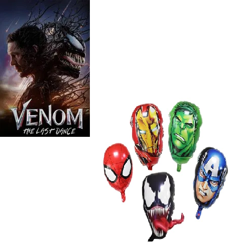 Venom: The Last Dance (2024) D V D & Superhero Foil Balloons for Boys ...
