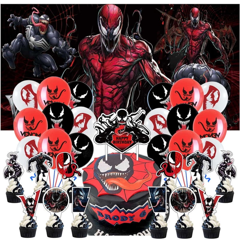 Venom Latex Balloons Party Supplies Decor Banner Backdrop Kit Birthday ...