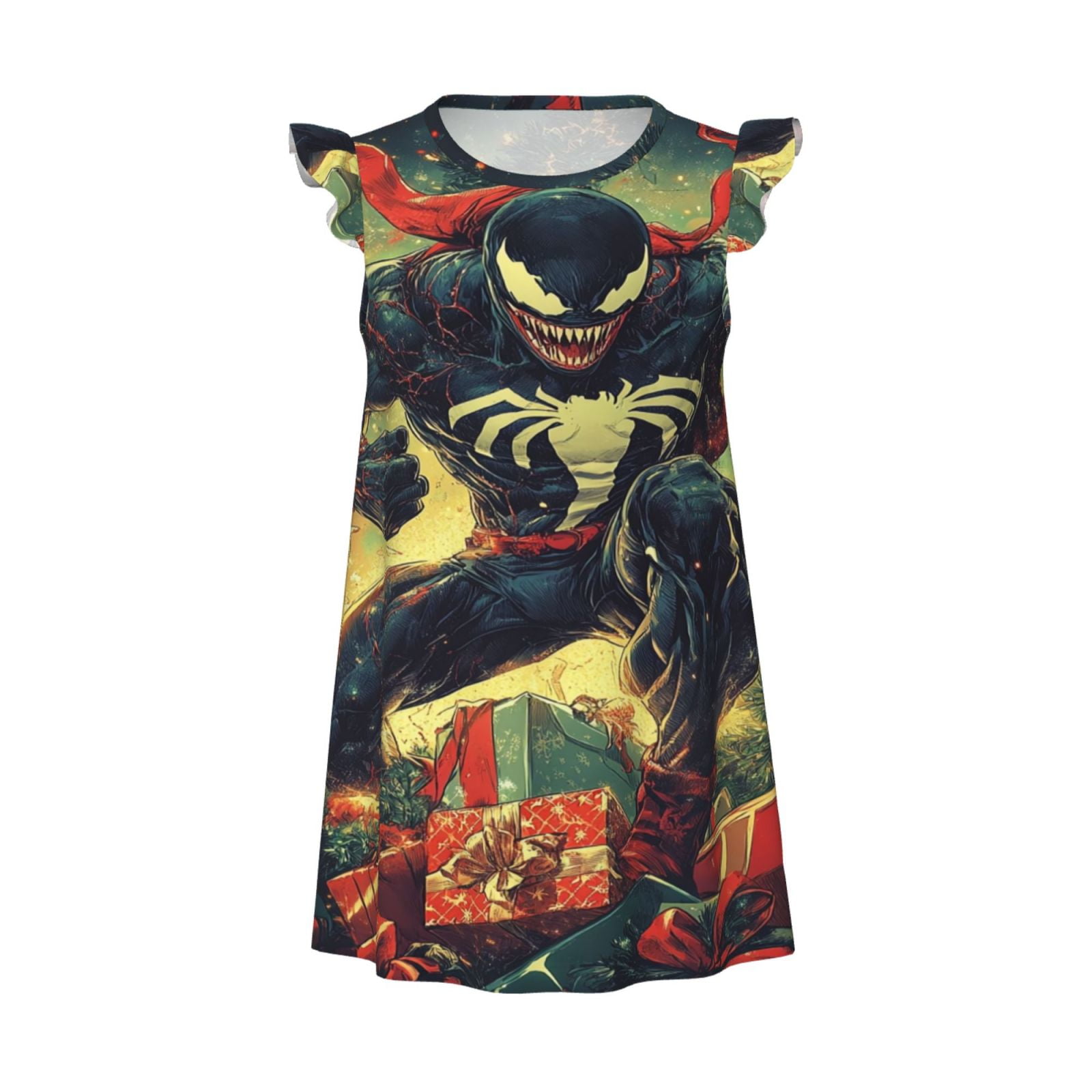 Venom Little Girls Nightgowns Soft Flutter Sleeve Night Dress Pajamas ...