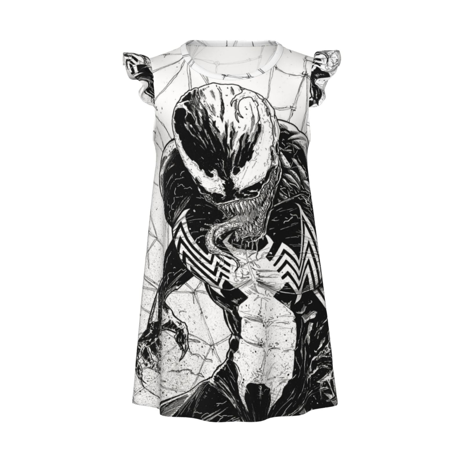 Venom Little Girls Nightgowns Soft Flutter Sleeve Night Dress Pajamas ...