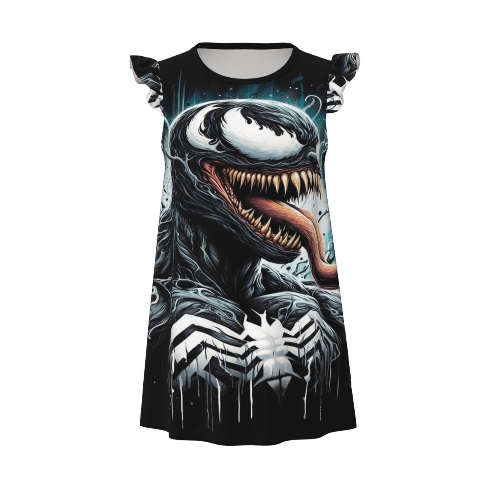 Venom Little Girls Nightgowns Soft Flutter Sleeve Night Dress Pajamas ...