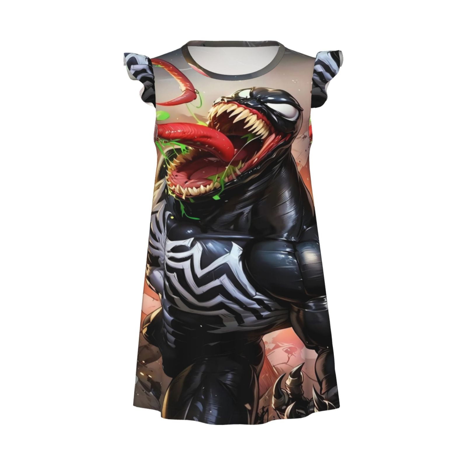 Venom Little Girls Nightgowns Soft Flutter Sleeve Night Dress Pajamas ...