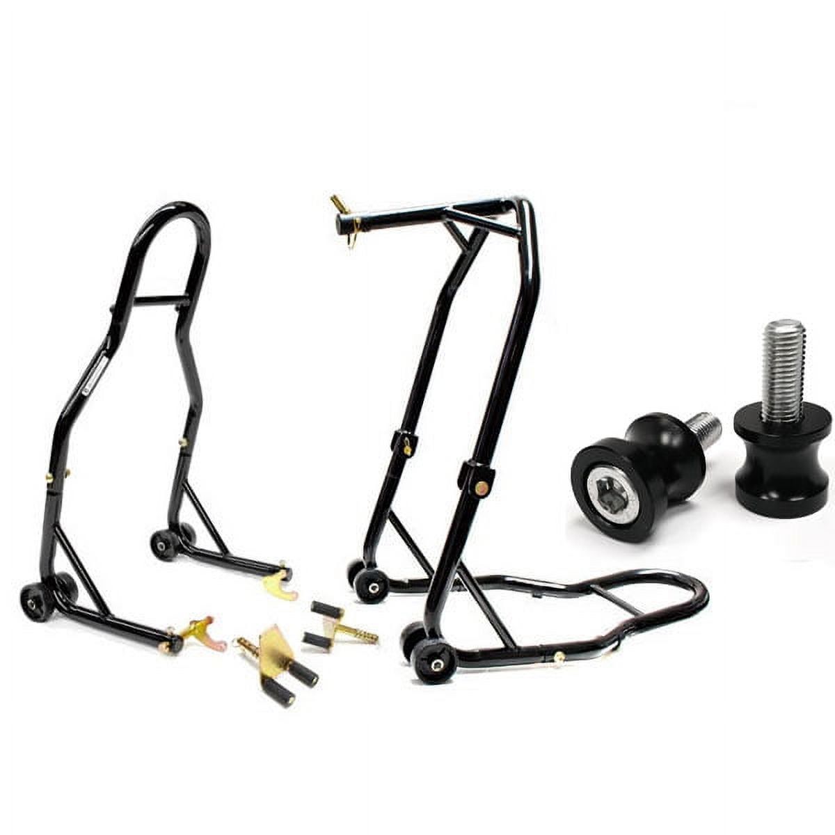 Venom Motorcycle Front+Rear Dual Lift Stand - w/ Spools Compatible with ...