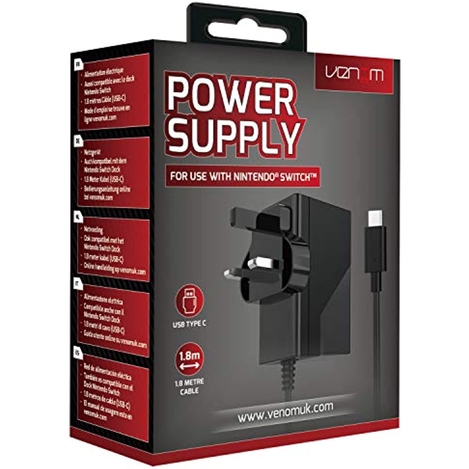 Venom Nintendo Switch Power Supply (Compatible with Console, Dock and ...
