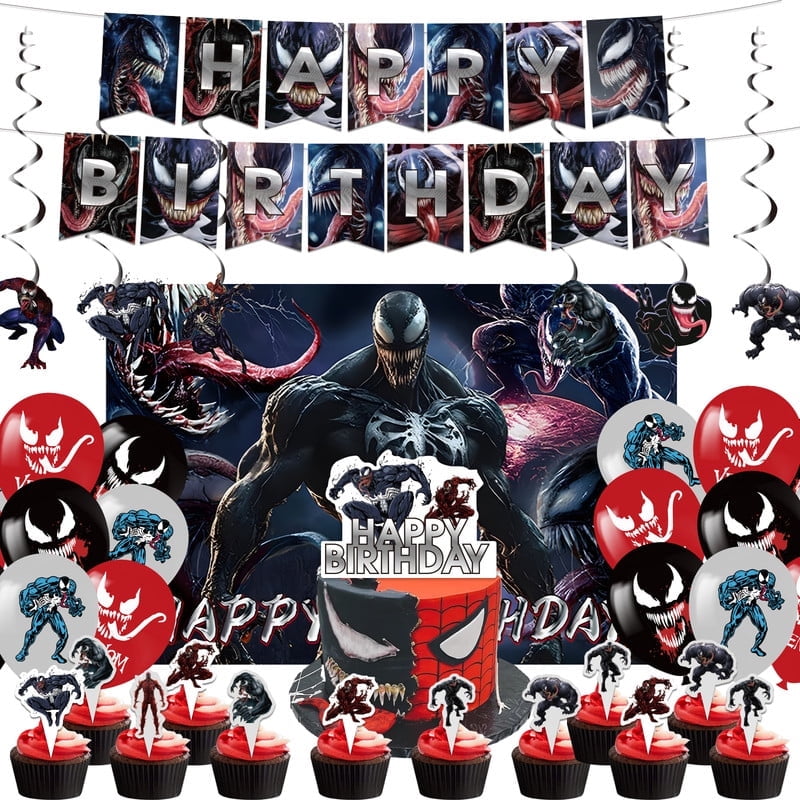 Venom Party Supplies, Birthday Party Decorations Set Include Banner ...
