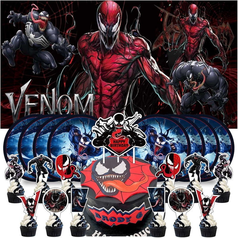 Venom Plates Birthday Supplies Decorations Decor Backdrop Banner Cake ...