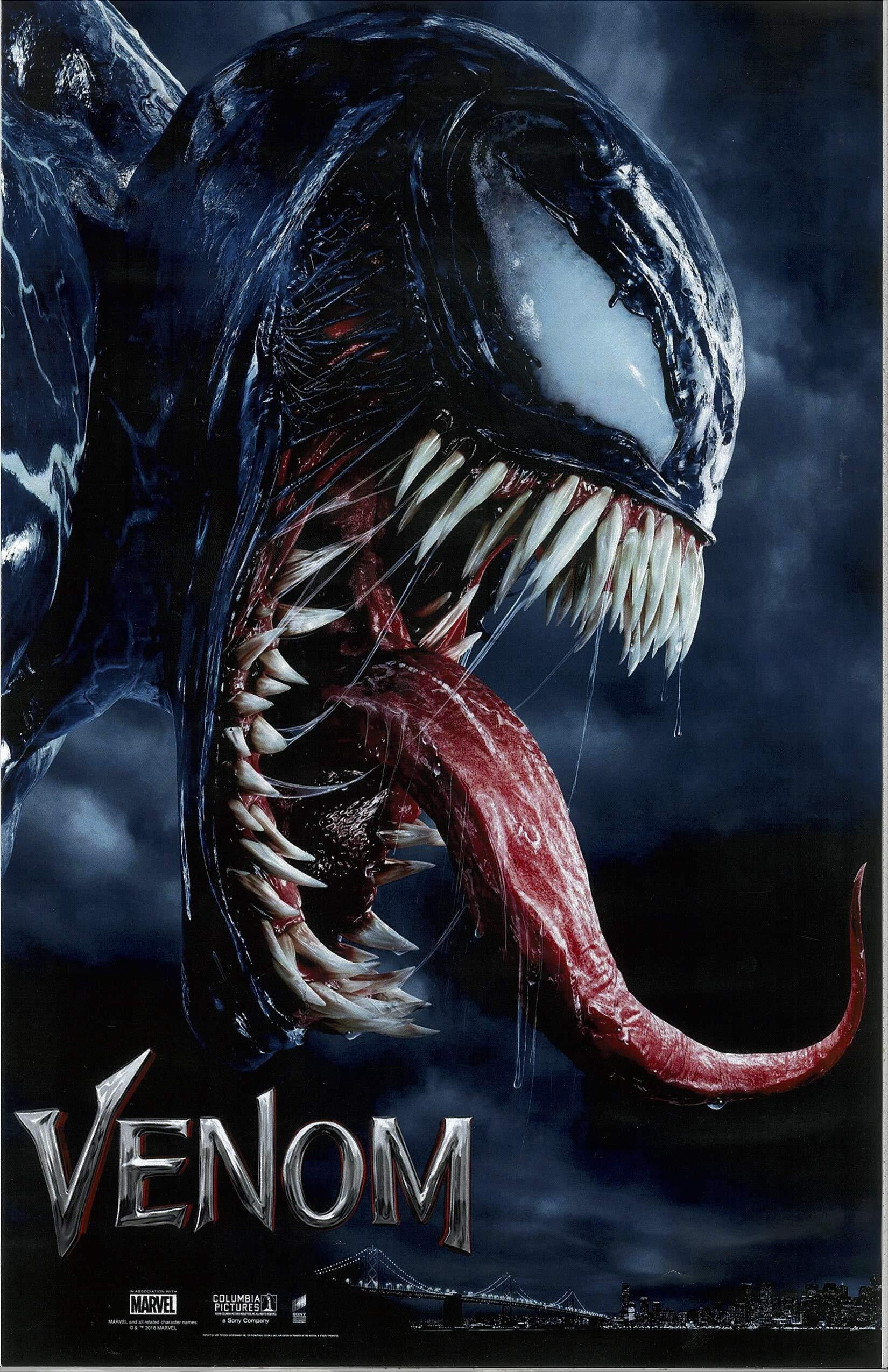 Venom Poster - Movie Promo 2018 Tom Hardy Tongue NT - Walmart.com