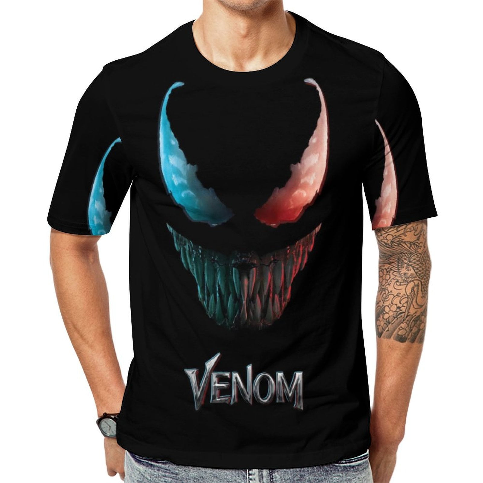 Venom Printed Short Sleeve T-Shirts Casual Graphics Tees Fashion ...