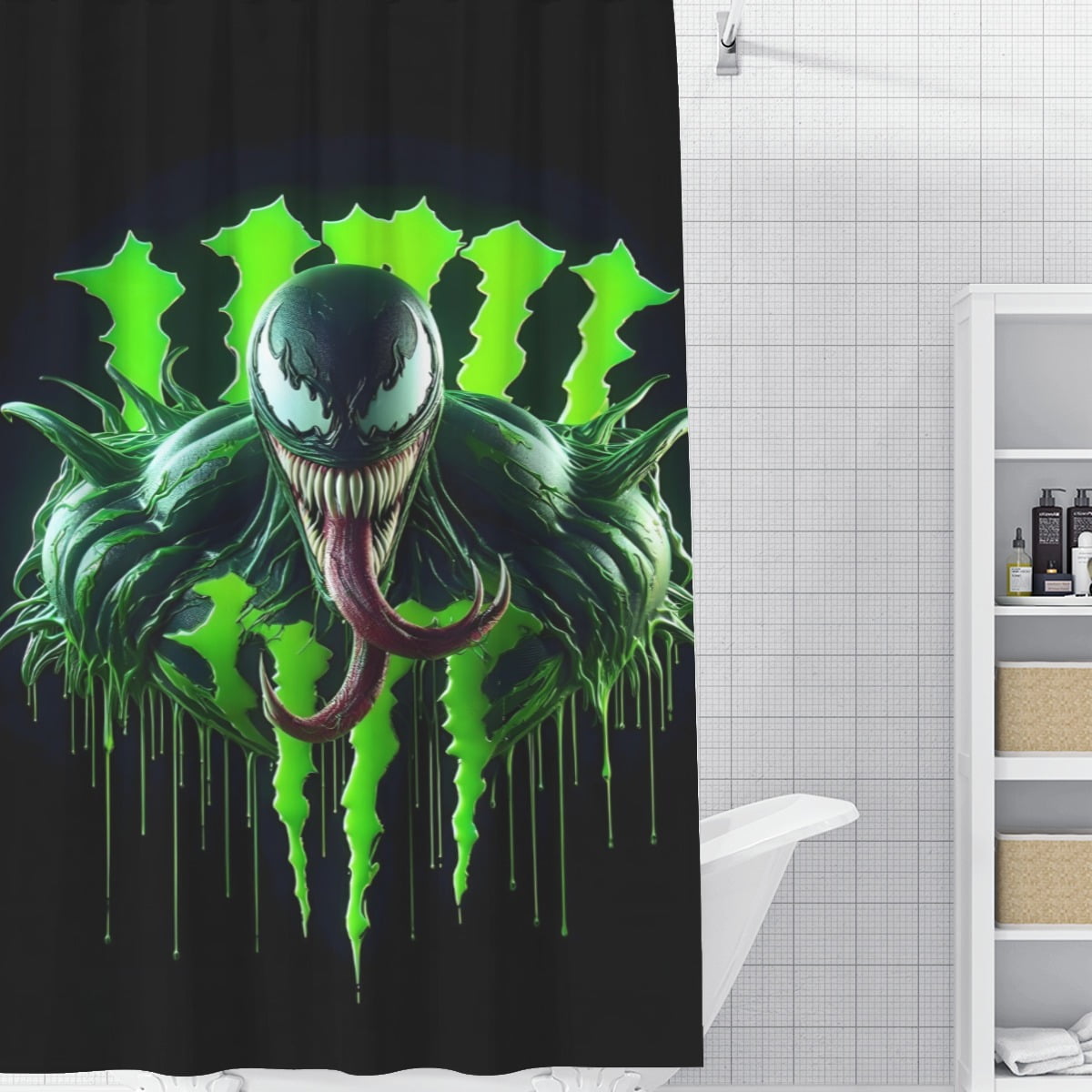 Venom Shower Curtain 35*70.8 Inches Waterproof And Durable Vivid ...