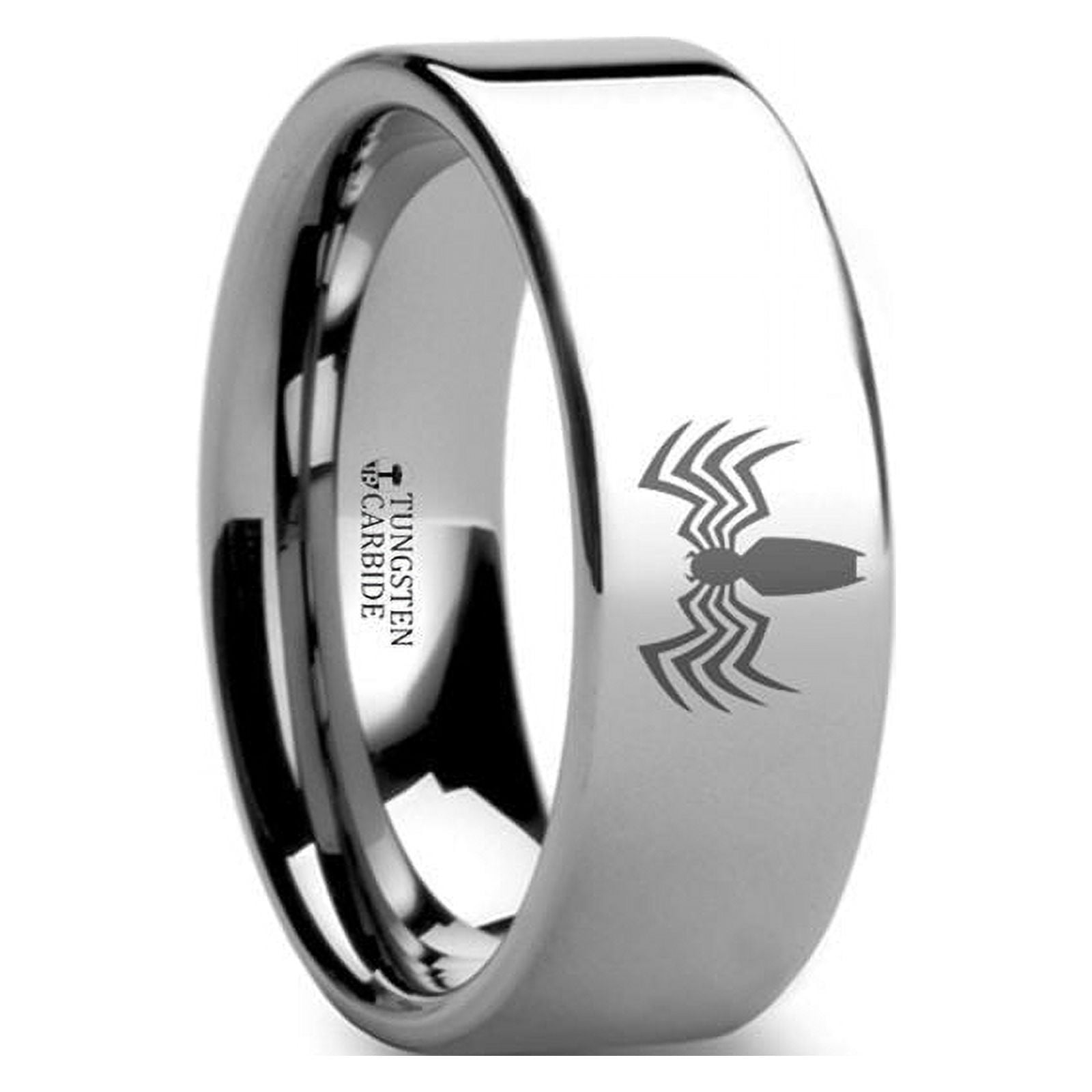 Venom Spider Symbol Hero Polished Tungsten Engraved Ring Jewelry - 2mm ...