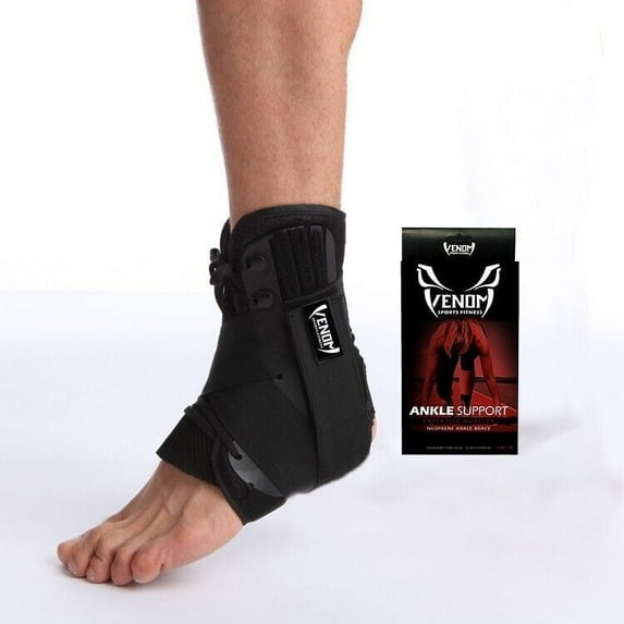Venom Sports Fitness Ankle Brace Neoprene Lace Up Compression Sleeve ...