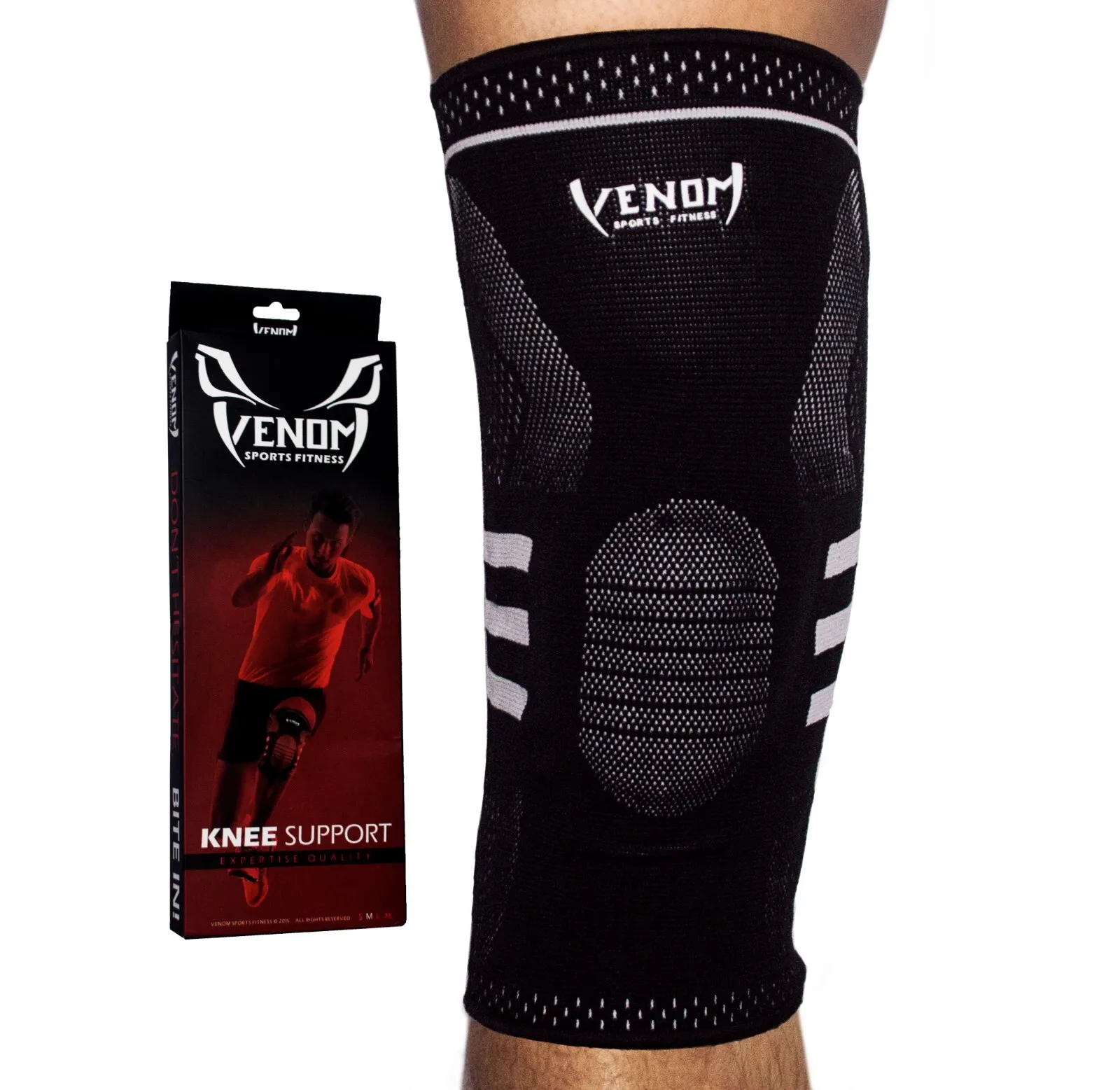 Venom Sports Fitness Knee Sleeve Compression Support Brace - Walmart.com