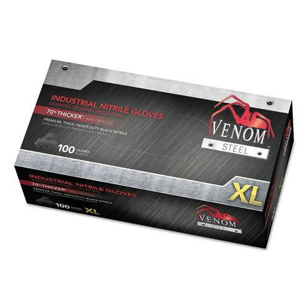 Venom Steel Premium Industrial Black Nitrile Gloves, X-Large, 100 Count ...