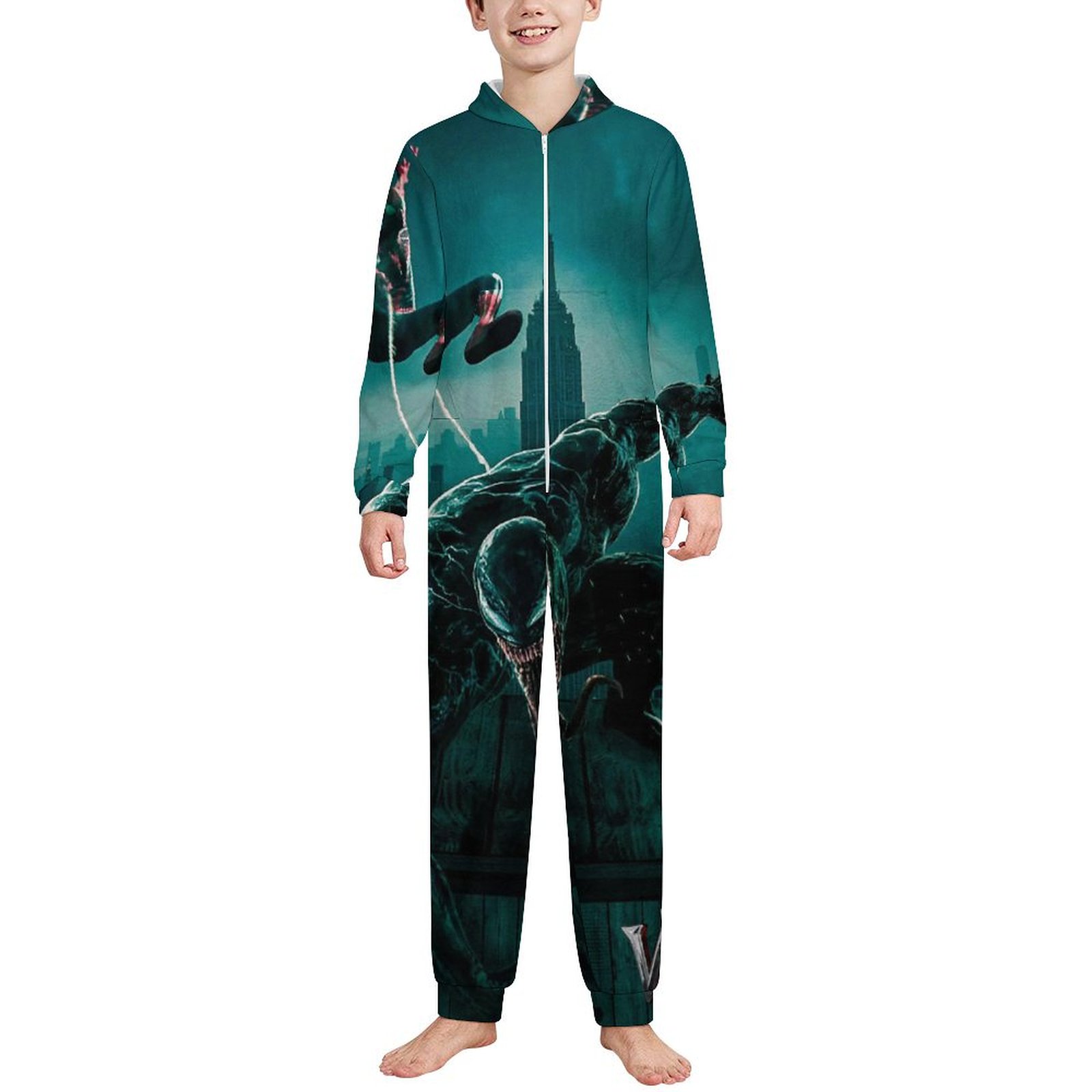 Venom The Last Dance Kids Pajamas One Piece Hooded Union Suit Onesie ...