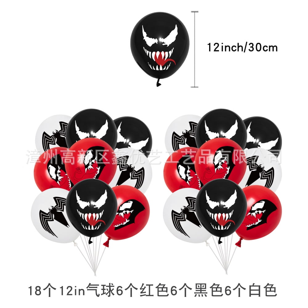 Venom Theme Birthday Scene Arrangement Party Decorations Banner Balloon ...
