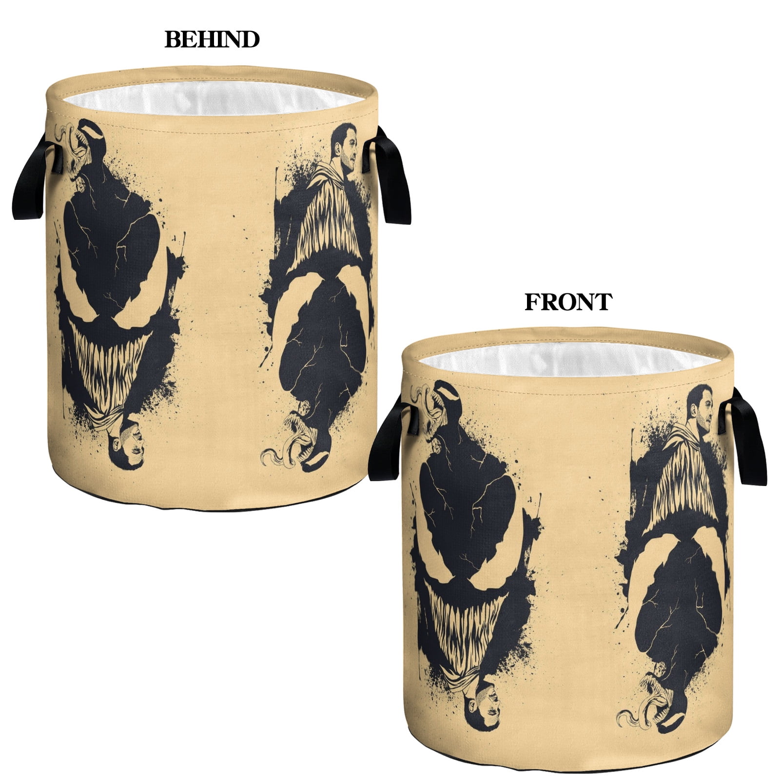 Venom-Themed Laundry Hamper - Symbiote Black Collapsible Dirty Clothes ...