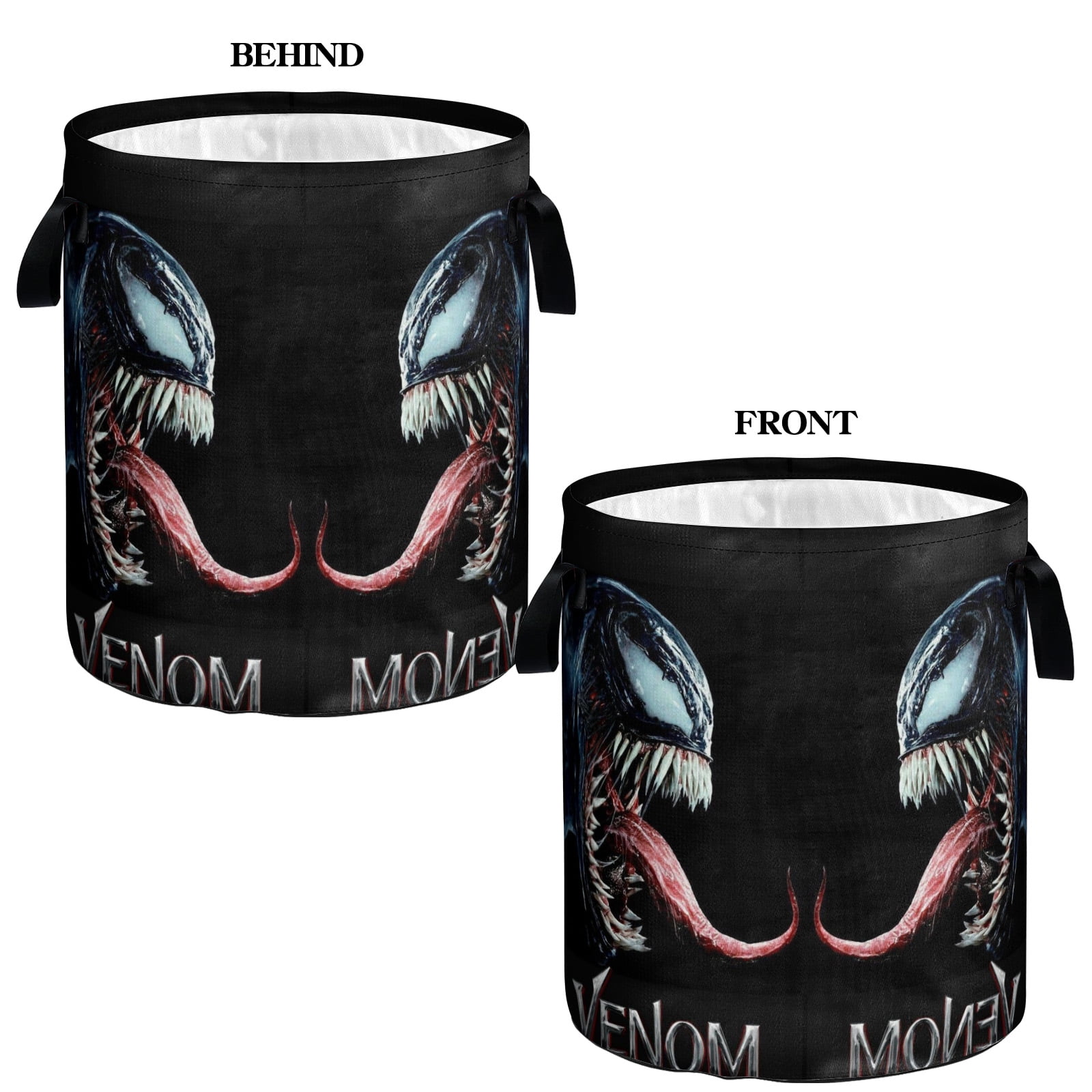 Venom-Themed Laundry Hamper - Symbiote Black Collapsible Dirty Clothes ...