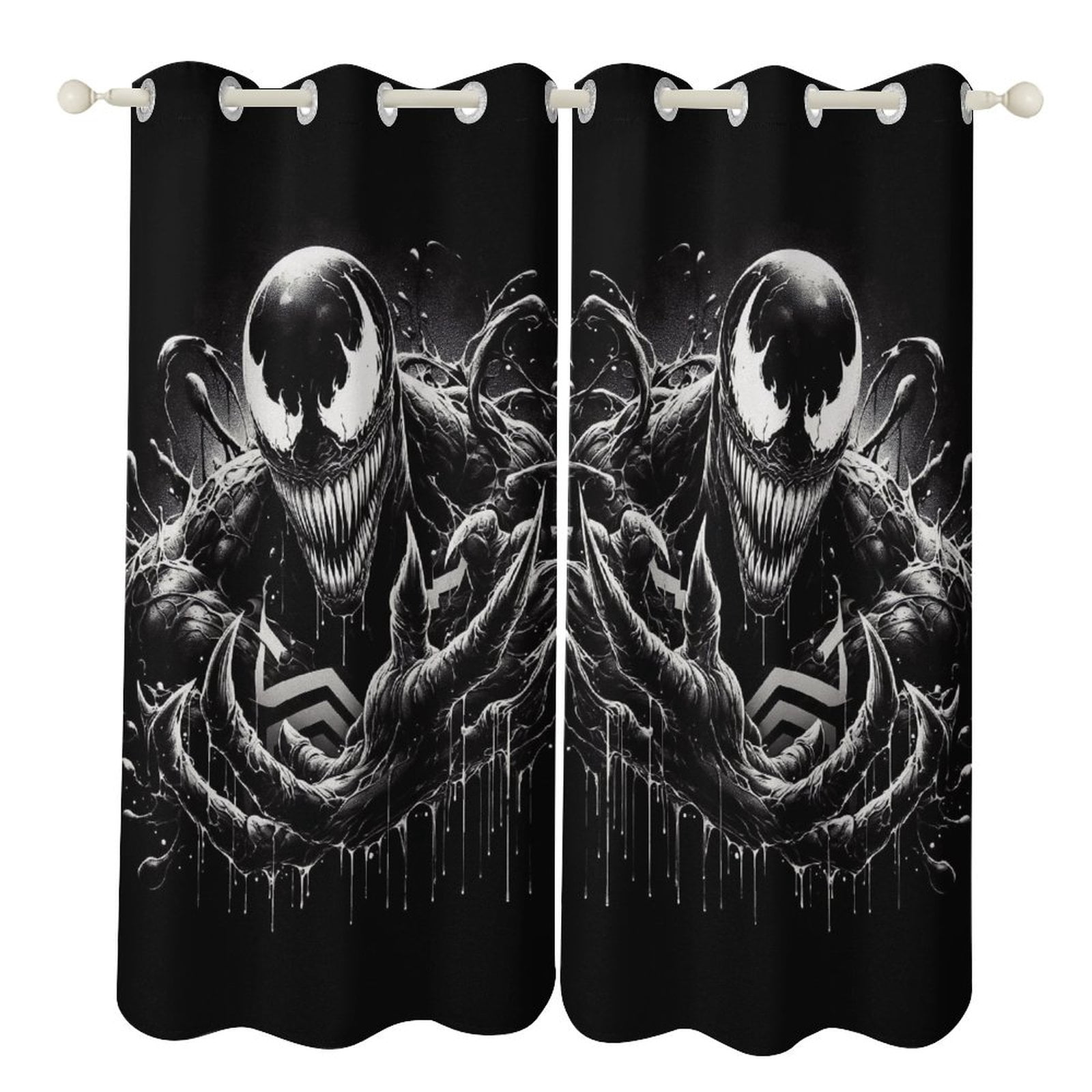 Venom Wallpaper Curtains,Blackout Curtains for Bedroom,2 Thick Layers ...
