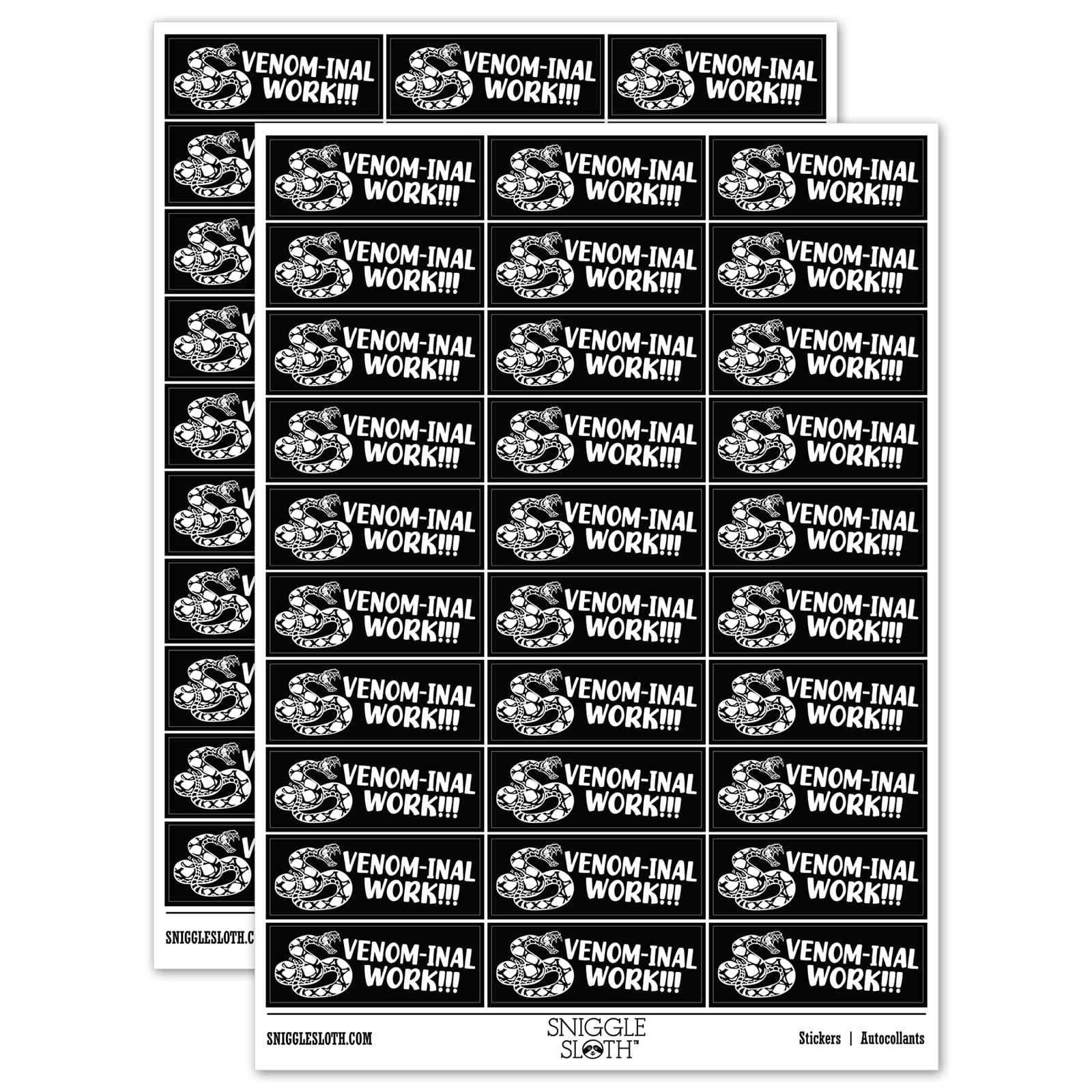 Venom-inal Phenomenal Work Teacher Student School Sticker Set - Black ...