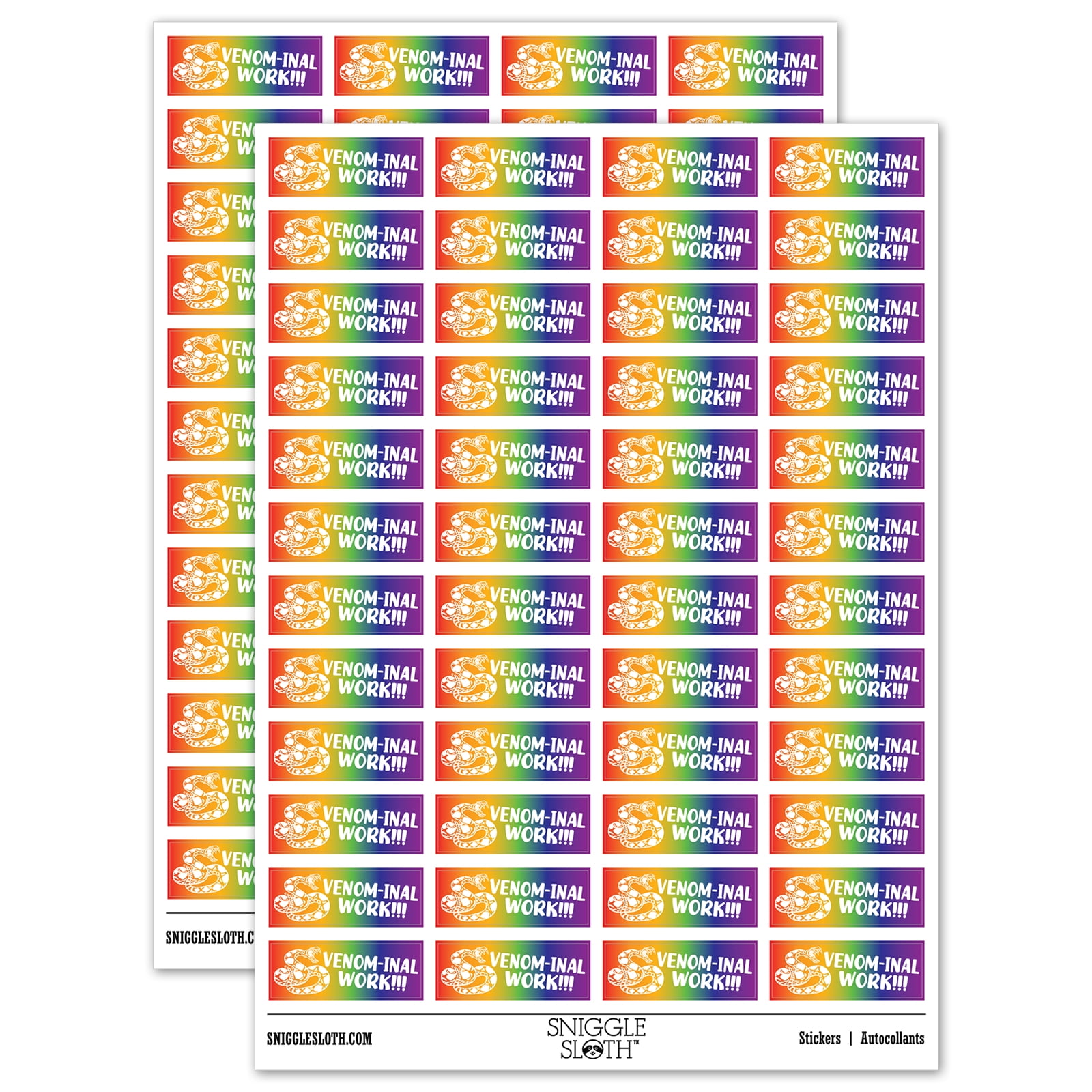 Venom-inal Phenomenal Work Teacher Student School Sticker Set - Rainbow ...