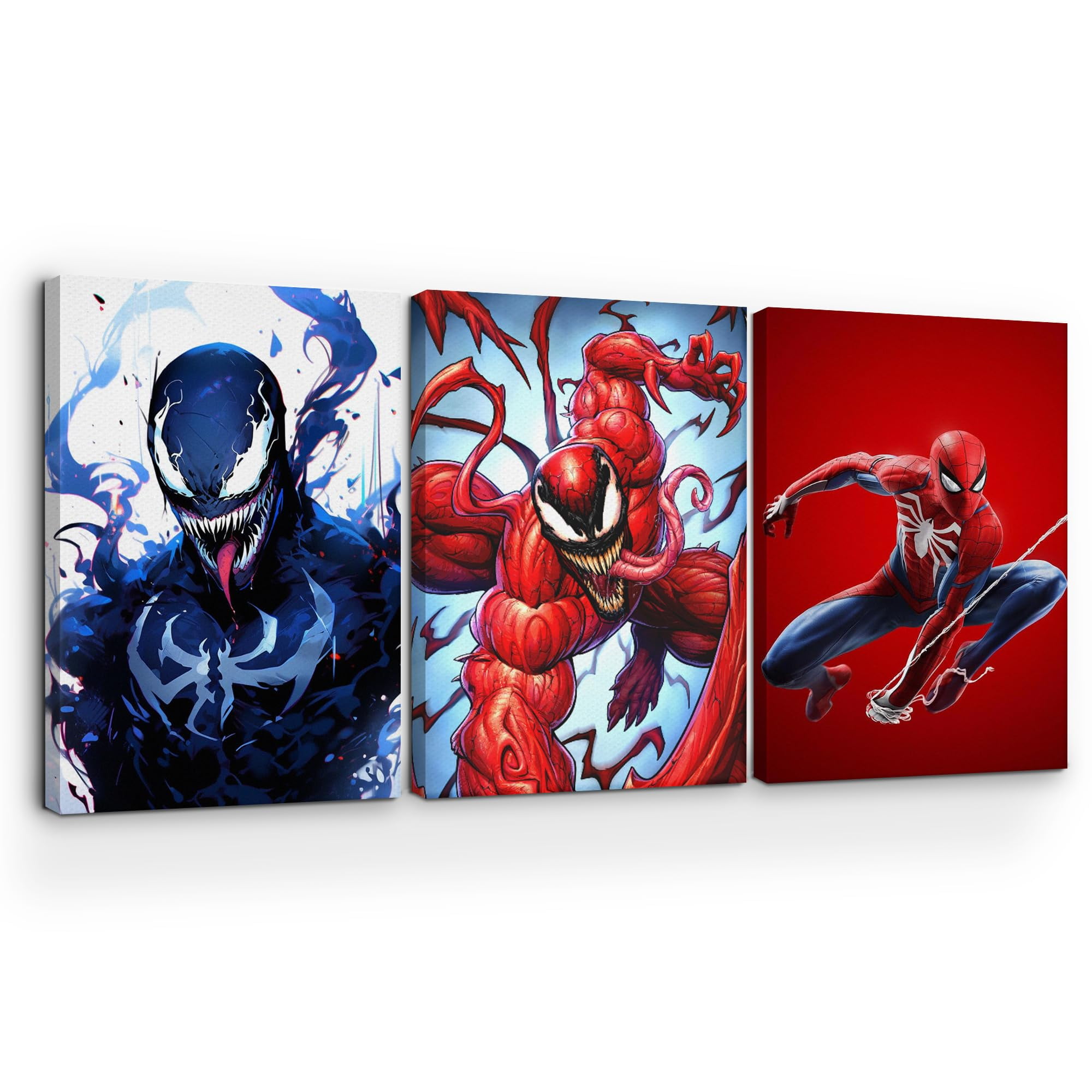 Venom vs Carnage Canvas Wall Art by DreamController Set of 3 - 16x24 ...