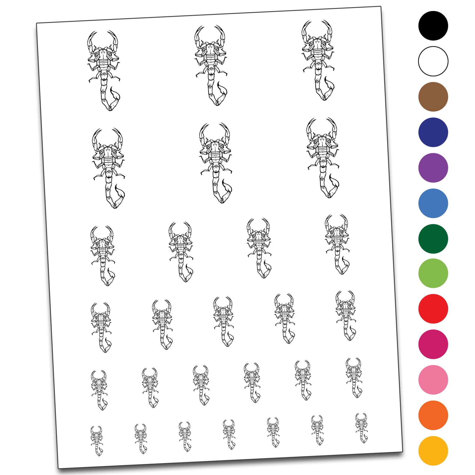 Venomous Realistic Scorpion Water Resistant Temporary Tattoo Set Fake ...
