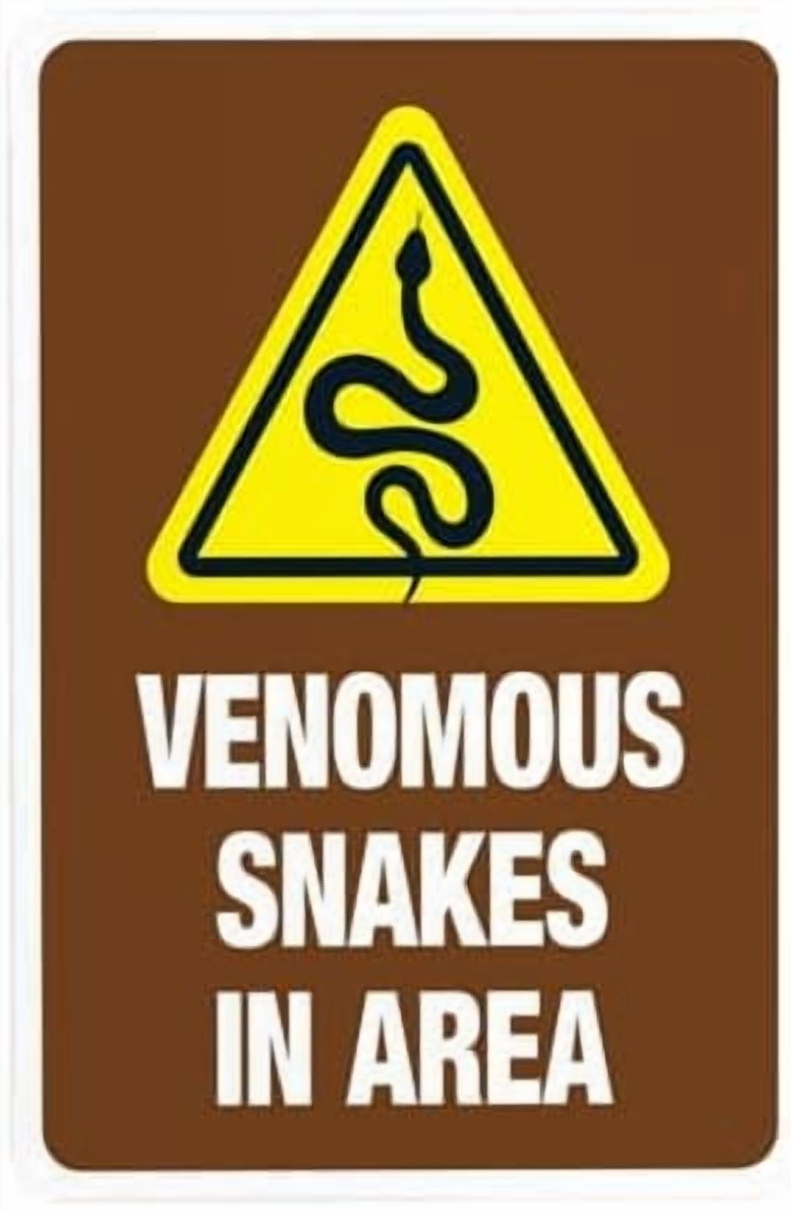 Venomous Snakes In Area Warning Sign, Rules Metal Signs for Outdoor ...